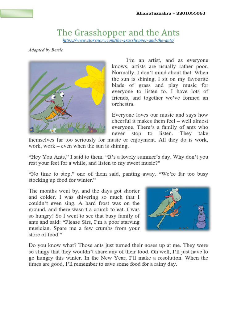 The Grasshopper and The Ants | PDF