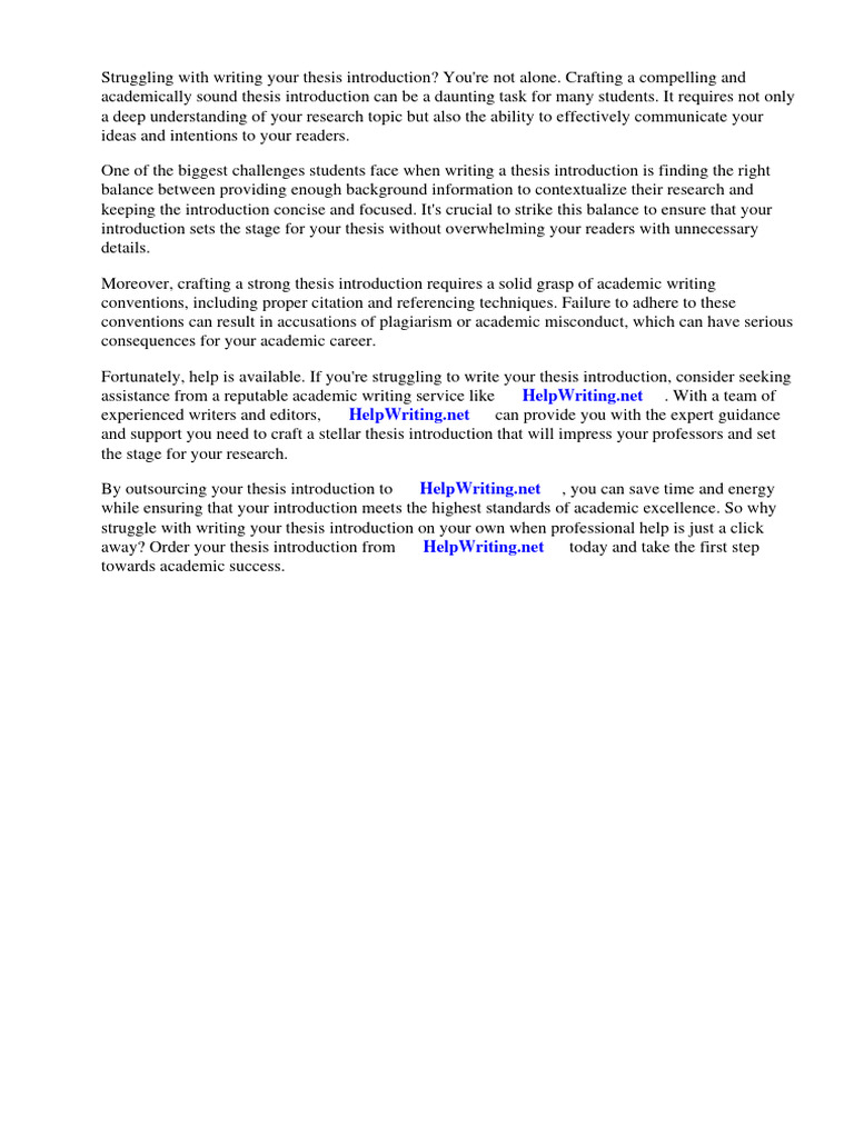 Example of Writing Thesis Introduction | PDF | Thesis | Communication