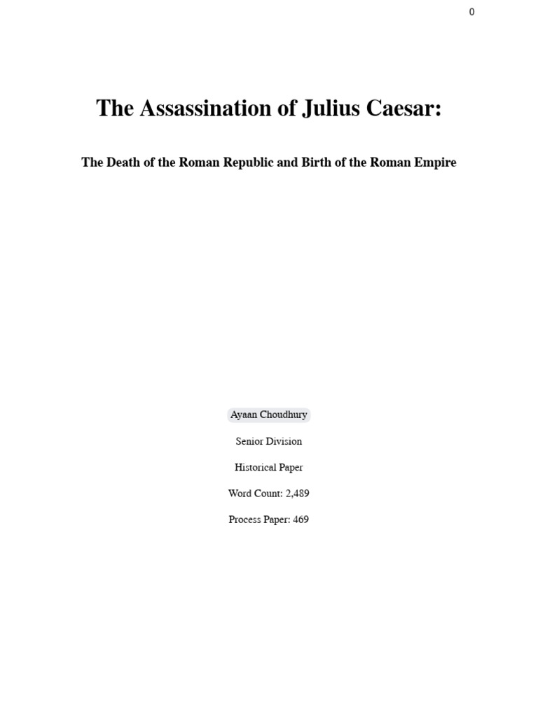 Julius Caesar's Assassination Impact | PDF | Julius Caesar | Augustus