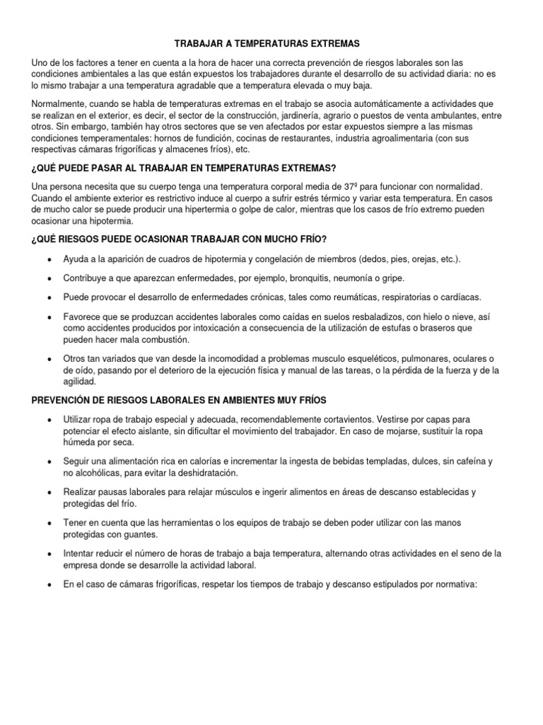 MINIMIZAR-TEMPERATURAS (Frio - Calor) - 125449 | PDF | Deshidración