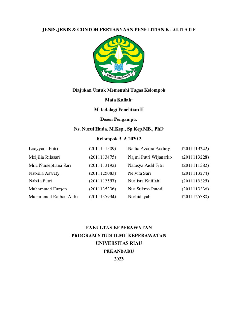 Makalah Jenis-Jenis Penelitian Kualitatif | PDF
