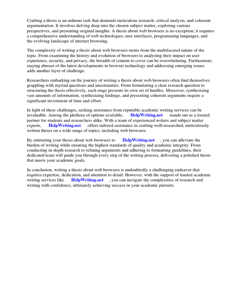 Thesis About Web Browser | PDF | World Wide Web | Internet & Web