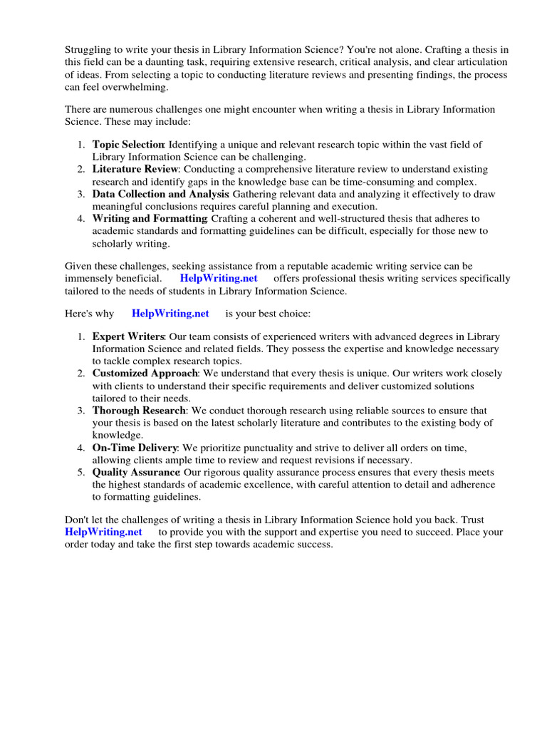 List Thesis Library Information Science | PDF | Thesis | Libraries