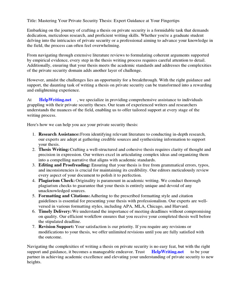 Private Security Thesis Pdf Computer Security Security