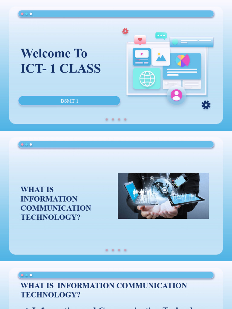 Welcome To Ict-1 Class: BSMT 1 | PDF | Information Technology | Electronics