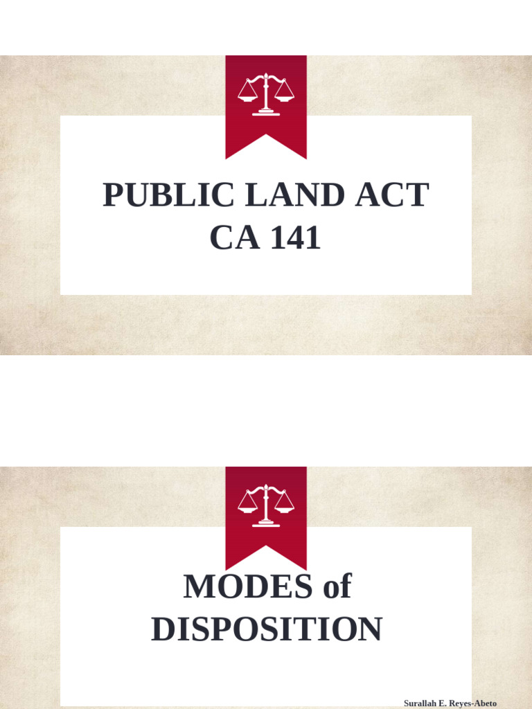 D ACT DISPOSITION of Public Lands Homestead March 8 2024 | PDF | Title ...
