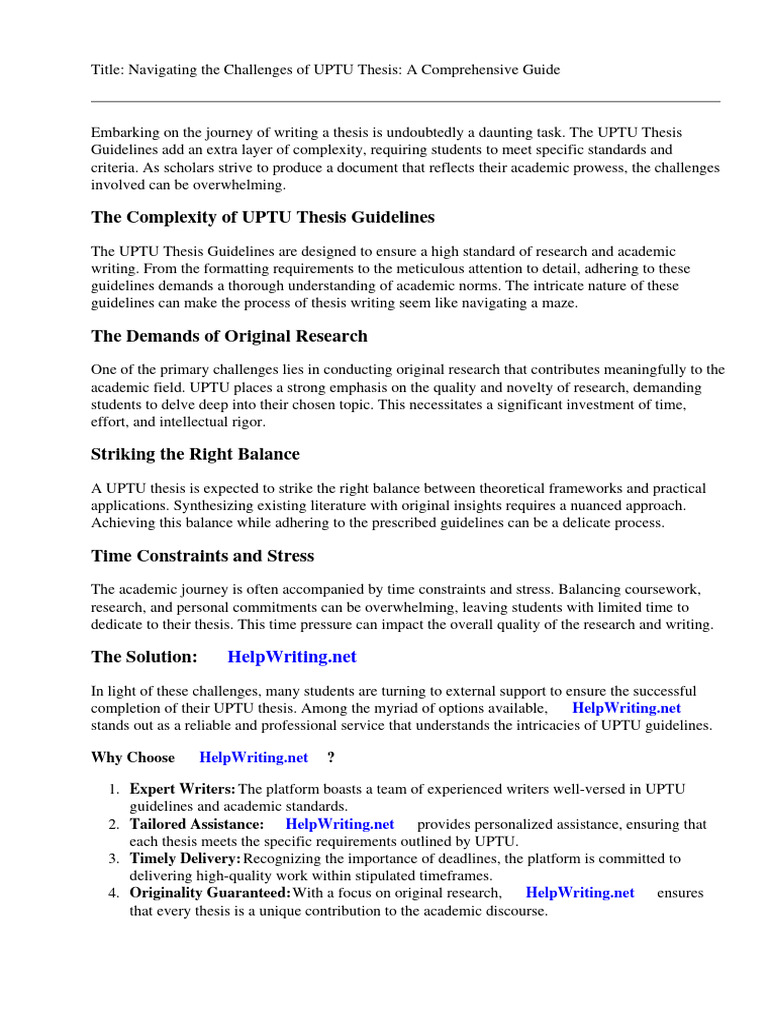 Uptu Thesis Guidelines | PDF | Thesis | Educational Technology