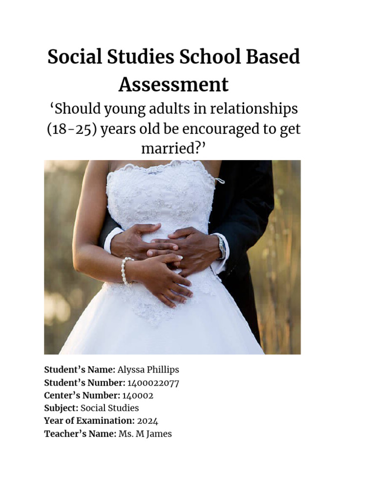 Social Studies SBA | PDF | Marriage | Adolescence