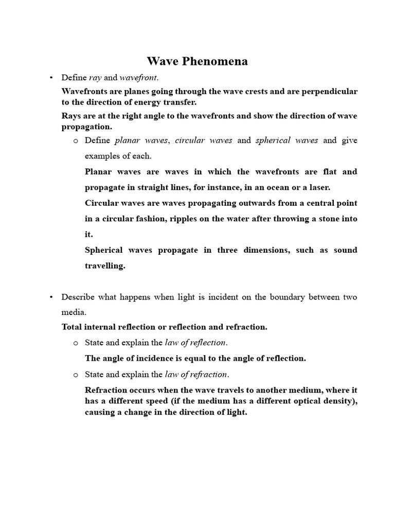 14 Wave Phenomena | PDF | Diffraction | Waves