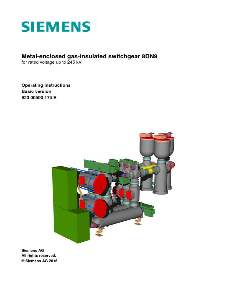 170kV Siemens 8DN9 2016 | PDF | Switch | Equipment