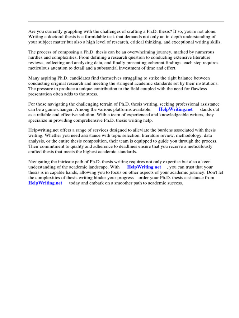 Phd Thesis Writing Help Pdf Thesis Doctor Of Philosophy