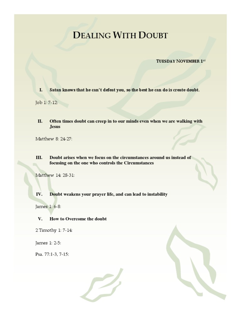 Dealing With Doubt Template | PDF