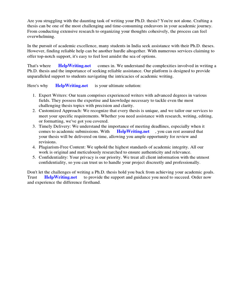 PHD Thesis India Download | PDF | Thesis | Doctor Of Philosophy