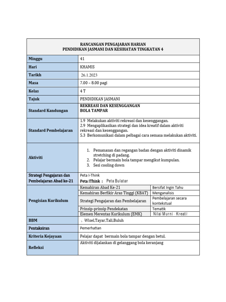 RPH Minggu 41 | PDF | Karier & Perkembangan | Komputer
