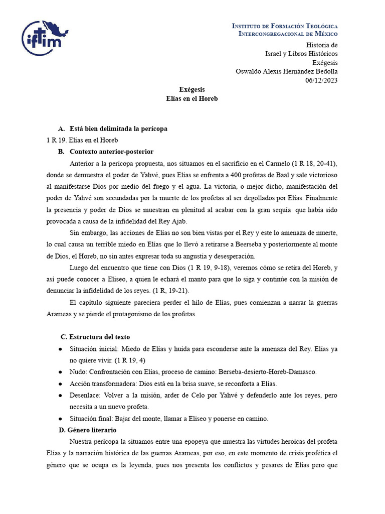 Exégesis 1 Reyes 19 | PDF | Elijah | Creencia religiosa y doctrina