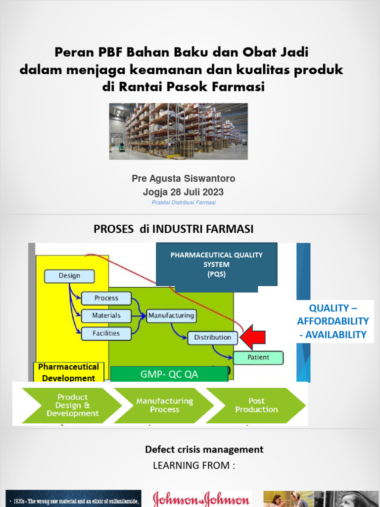 B. Peran PBF Bahan Baku Dan Obat Jadi Dalam Menjaga Kualitas Dan ...