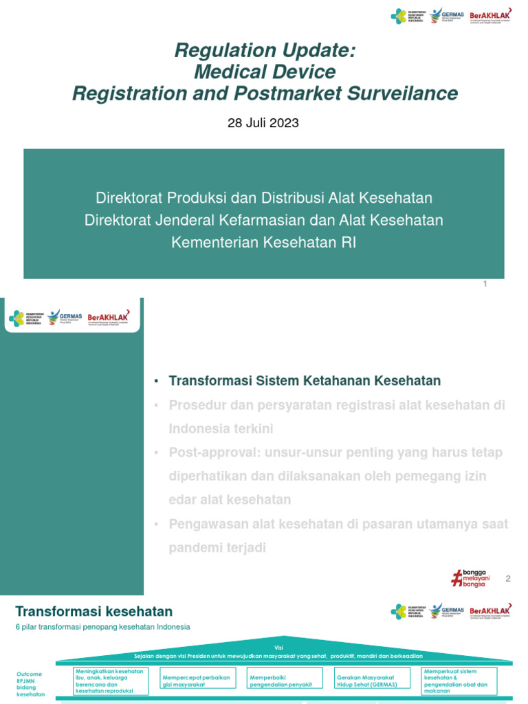 A. Regulation Update Medical Device Registration and Post-Market Surveilance (Eva Silvia, SKM ...