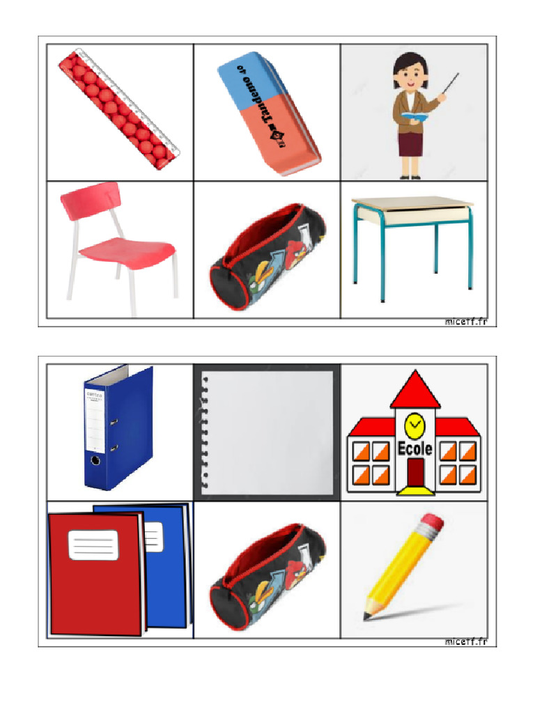 Bingo Le Matériel Scolaire | PDF