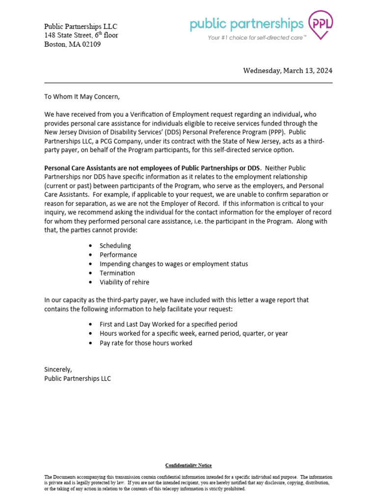 NJ PPP - !standard Response | PDF | Employment | Justice