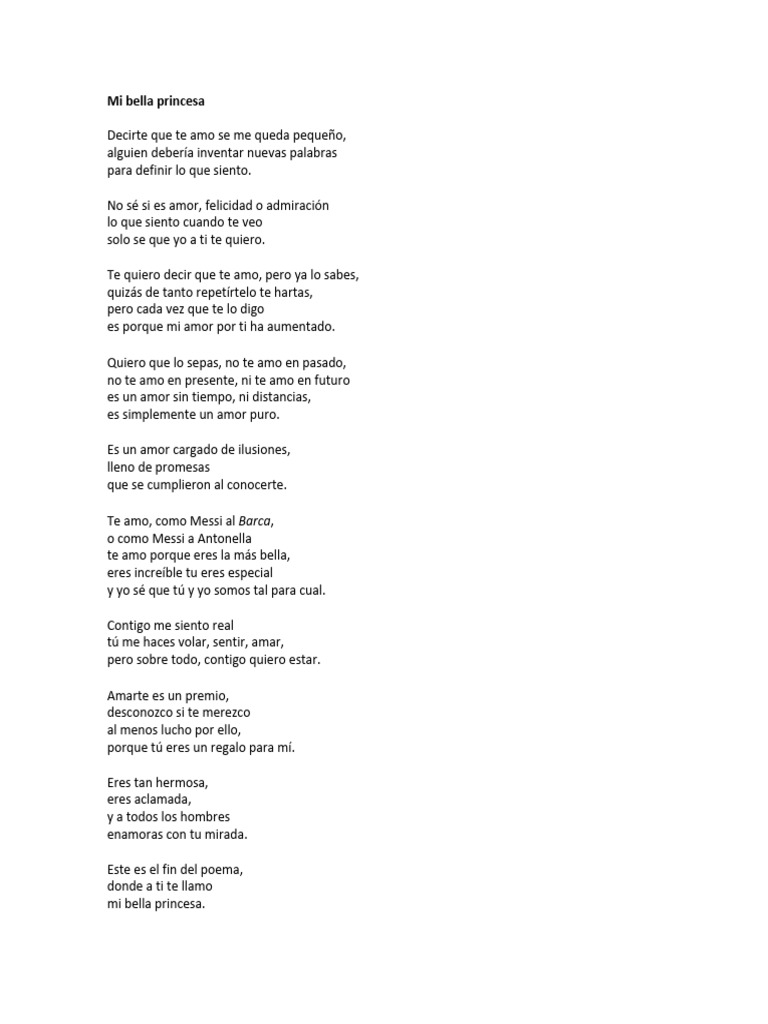 Poema a mi bella princesa | PDF