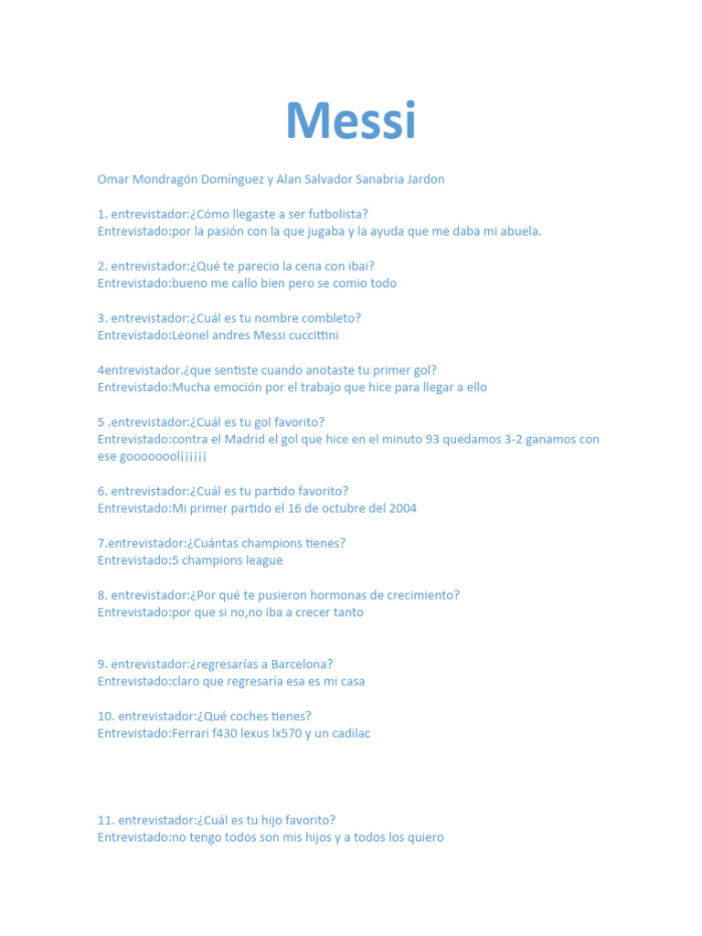 Messi | PDF | Deportes y actividades al aire libre