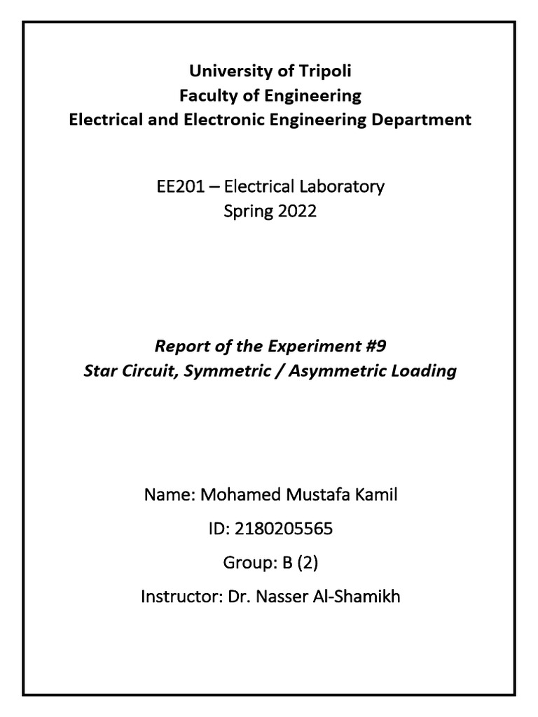 Star Circuit, Symmetric Asymmetric Loading | PDF | Power (Physics ...