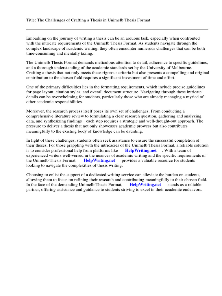 Unimelb Thesis Format | PDF | Thesis | Microsoft Word