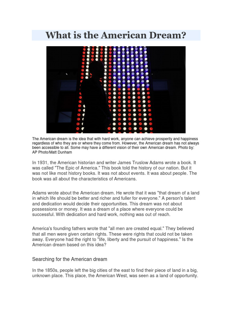 Understanding the American Dream | PDF | American Dream