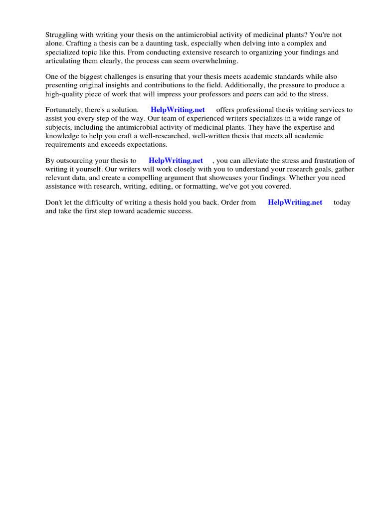 Antimicrobial Activity Of Medicinal Plants Thesis Pdf Antimicrobial Bacillus