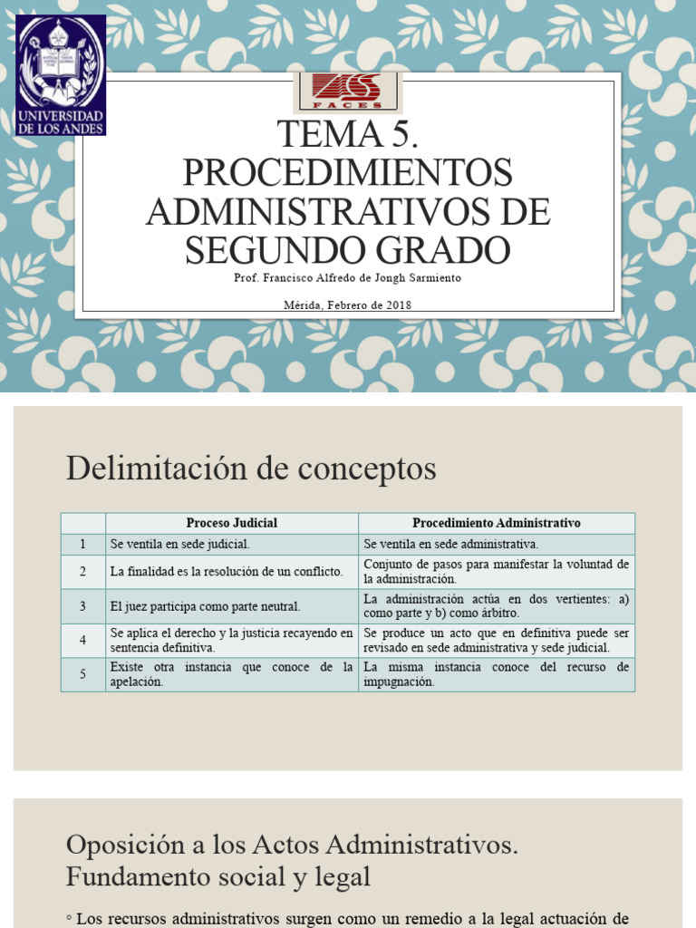 Tema 5 Los Procedimientos Administrativos de segundo grado | PDF | Sentencia (ley) | Justicia