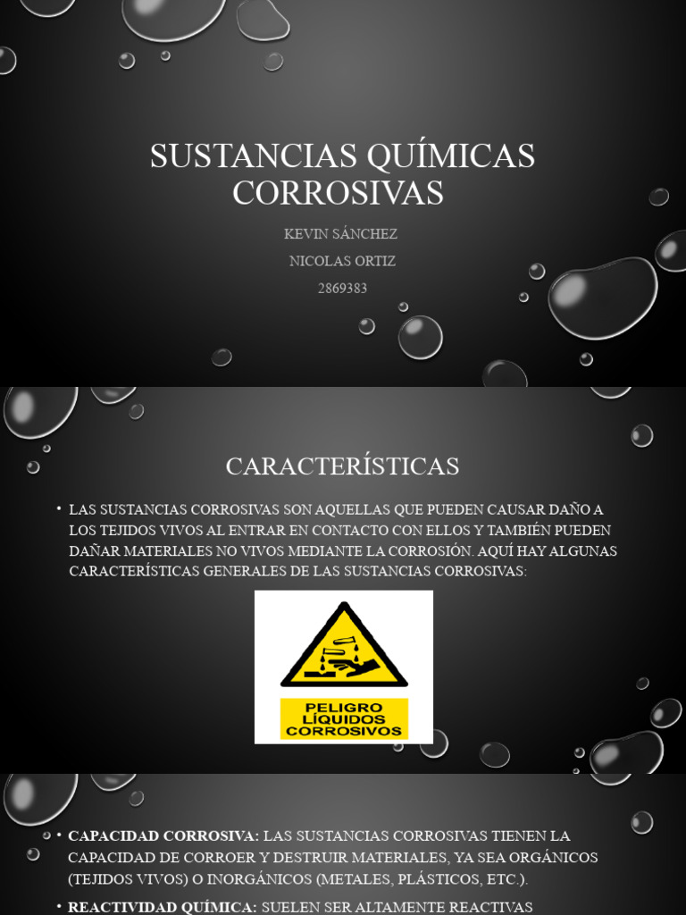 Sustancias Químicas Corrosivas de Kevin y Nicolas | PDF | Corrosión | Ácido