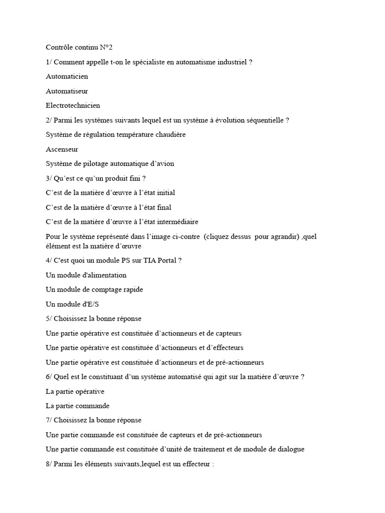 Spécialiste en automatisme industriel | PDF | Automatisation | Automate ...