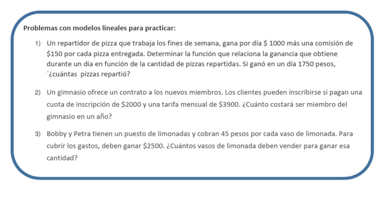 Problemas Con Modelos Lineales para Practicar | PDF