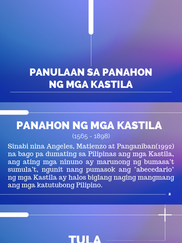 Panulaan Sa Panahon NG Kastila Final - 20240305 - 072701 - 0000 | PDF