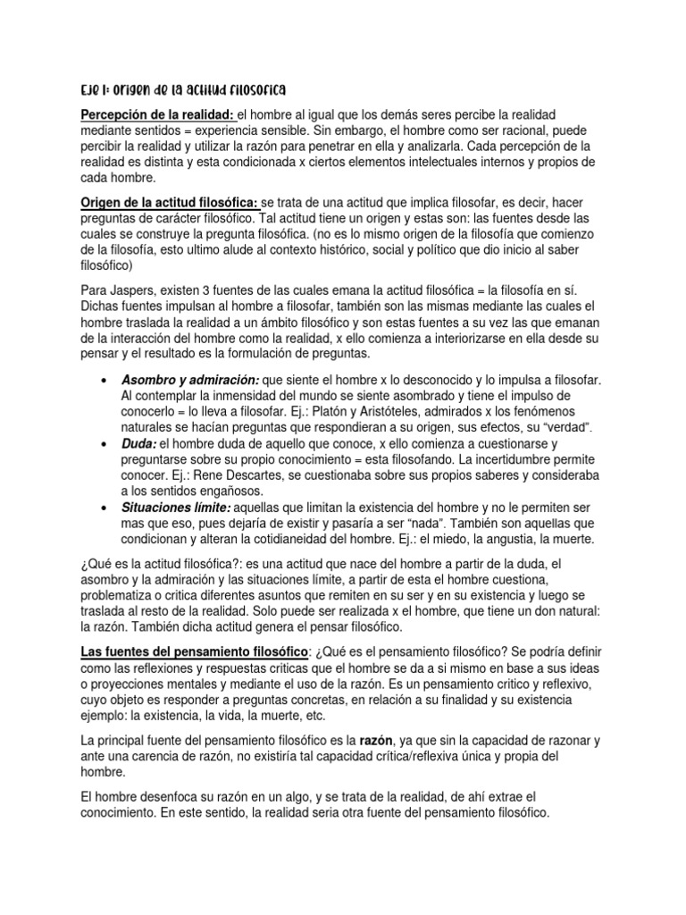 Fuentes de la Actitud Filosófica Humana | PDF | Conocimiento ...