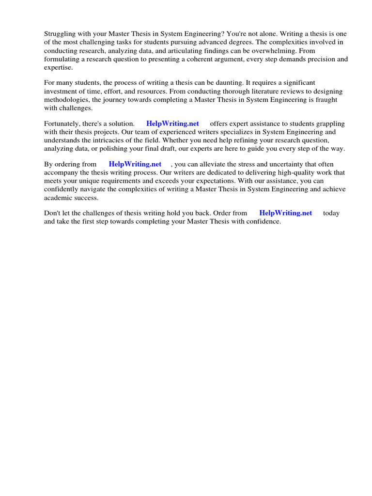 Master Thesis System Engineering | PDF | Thesis | Engineering
