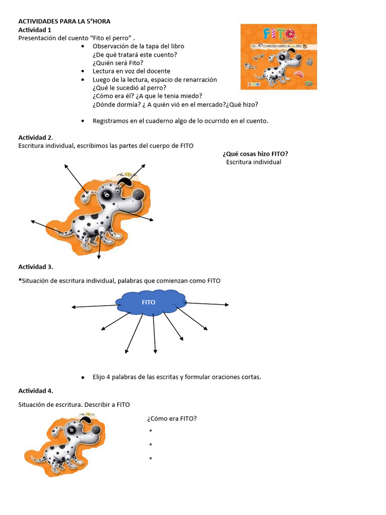 Actividades Creativas sobre "Fito el Perro" | PDF