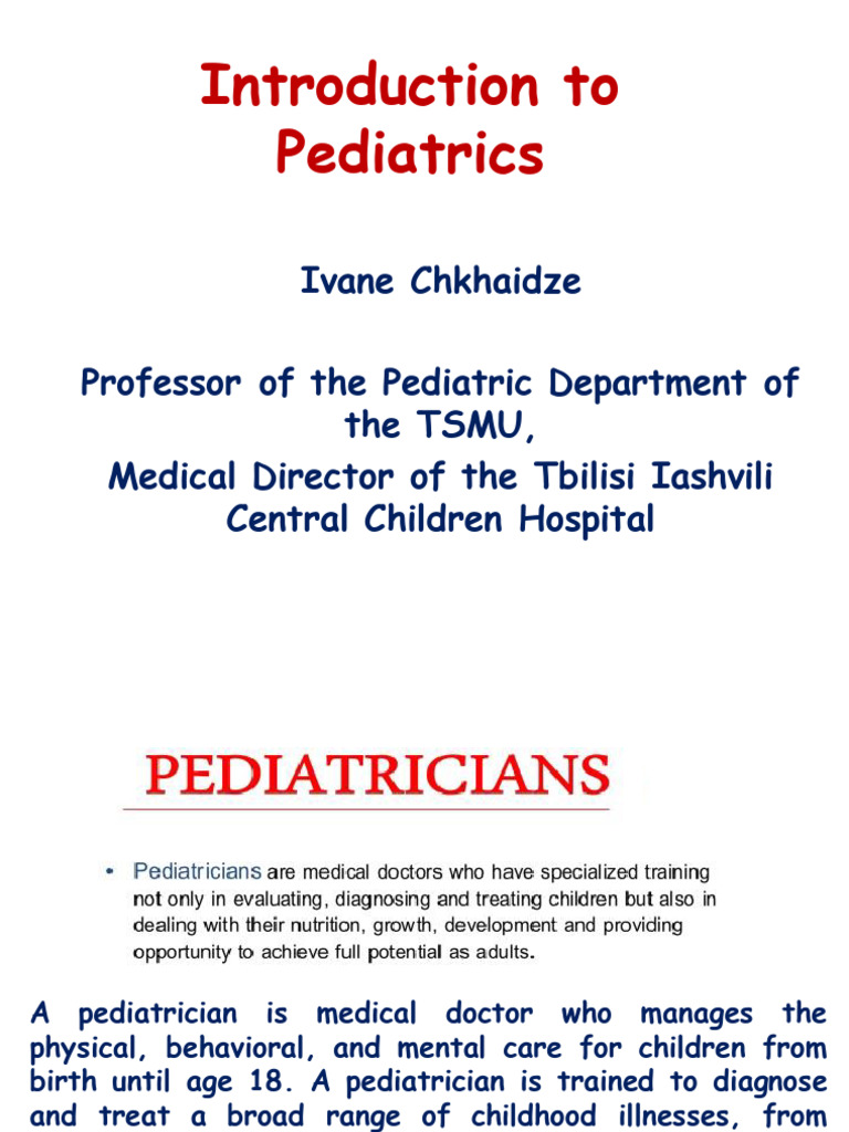 Introduction to Pediatrics Overview | PDF | Pediatrics | Human Life Stages