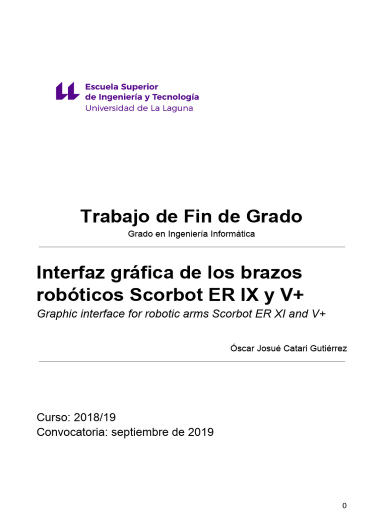 Interfaz Grafica de Los Brazos Roboticos Scorbot ER IX y V | PDF ...
