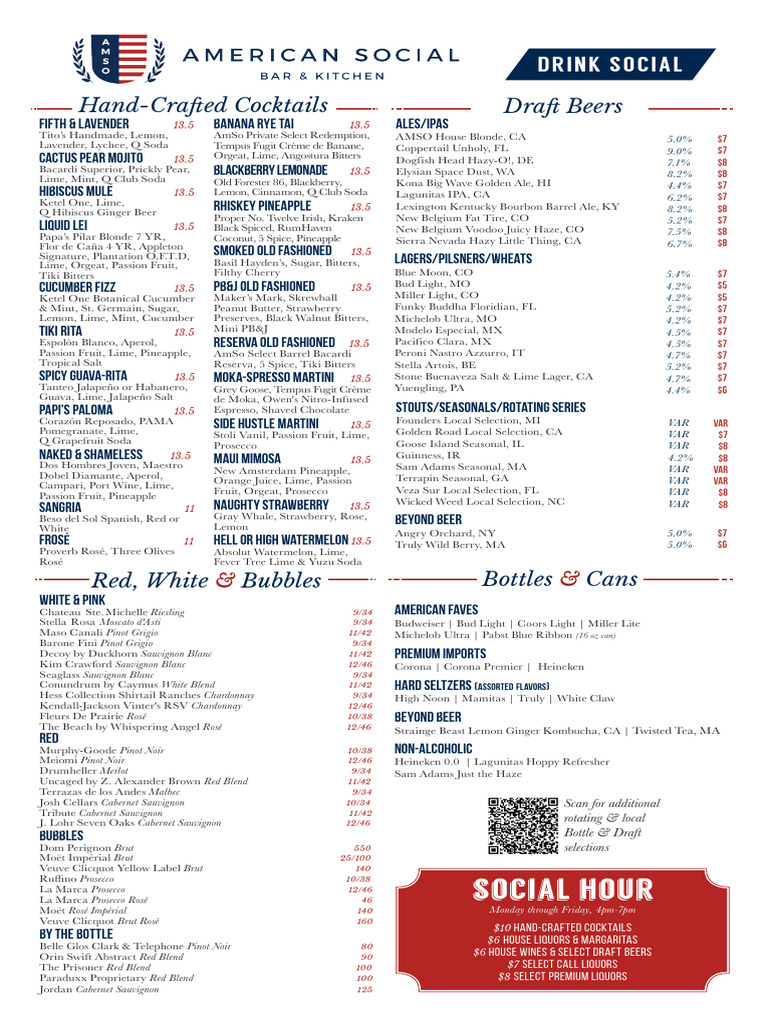 American Social Menu | PDF | Hamburgers | Rose