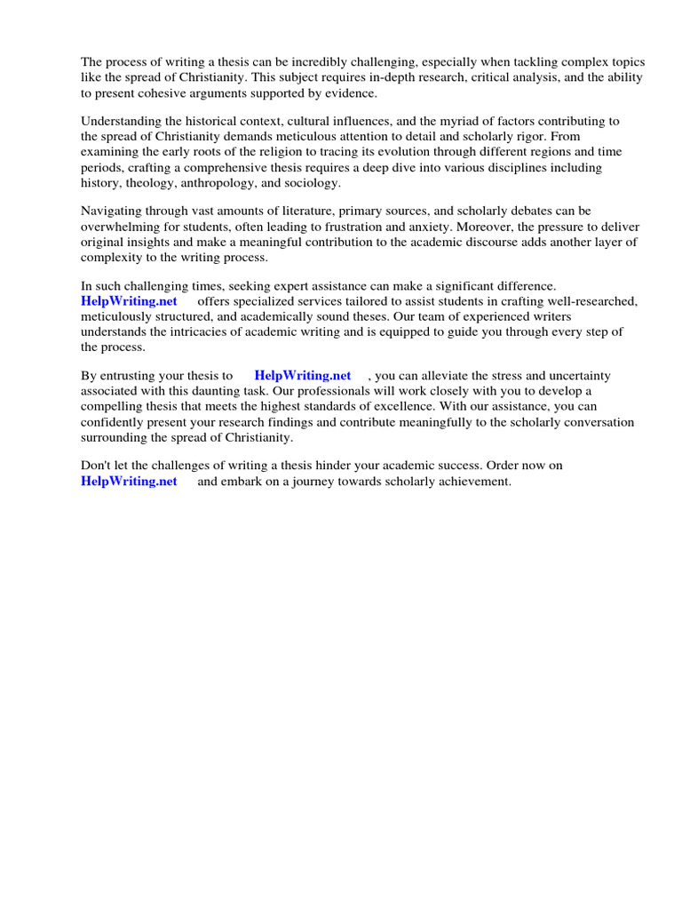 Spread of Christianity Thesis | PDF | Jesus | Christian Church