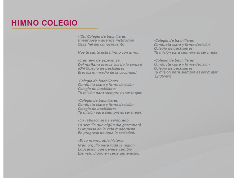 Himno Colegio de Bachilleres | PDF