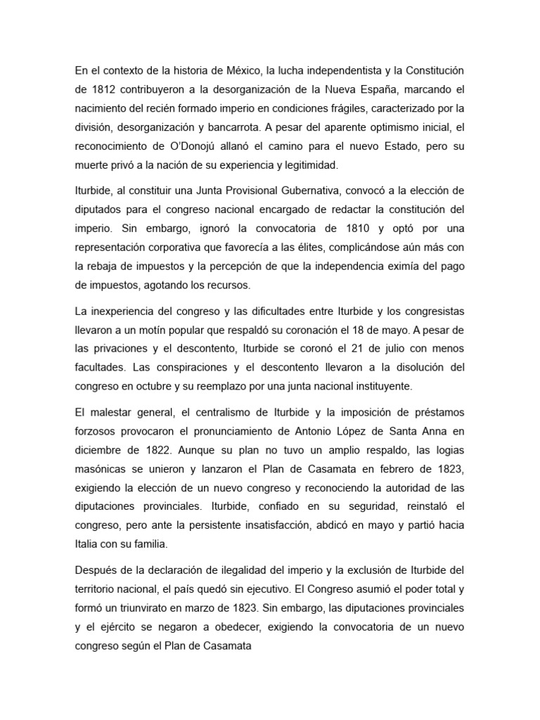 Crisis y Constitución en México 1823-1836 | PDF | Historia