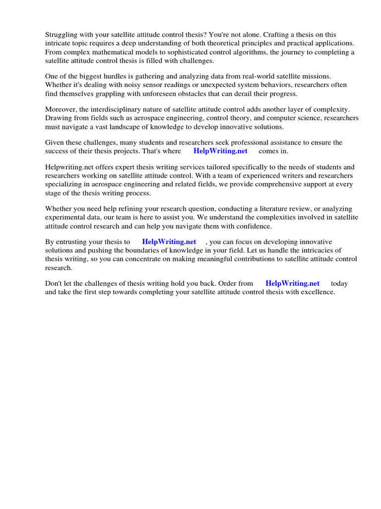 Satellite Attitude Control Thesis Pdf Orbit Rotation
