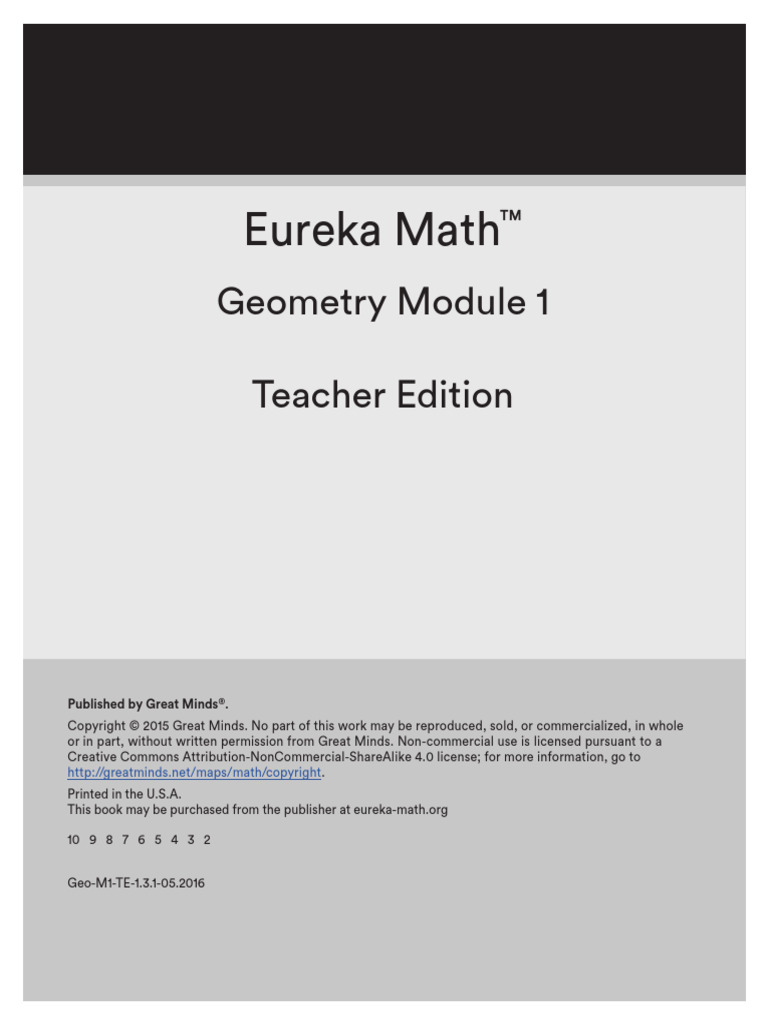 Geo m1 Teacher Edition v1 3 1 | PDF | Triangle | Line (Geometry)