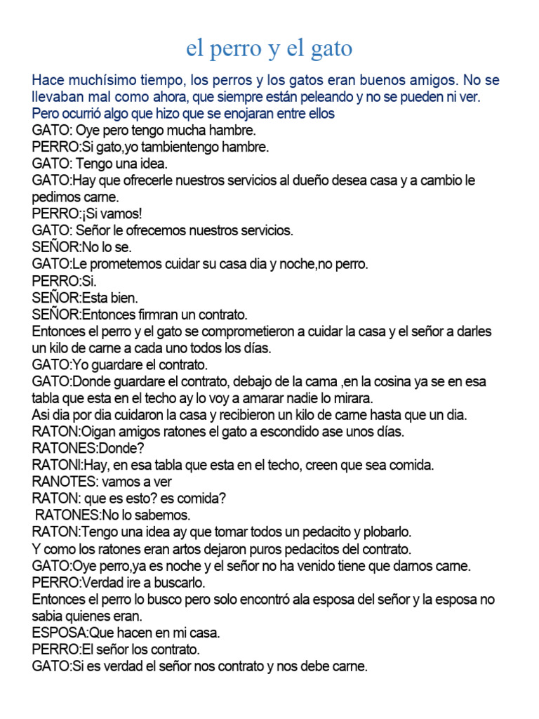 El Perro Y El Gato Pdf