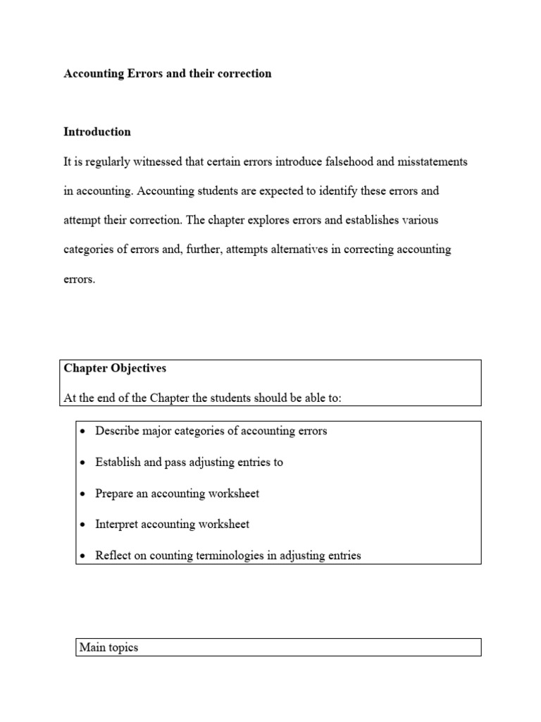 Accounting Errors And Their Correction Pdf Debits And Credits Cheque