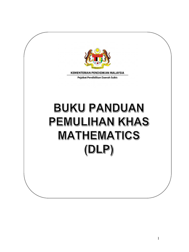 Buku Panduan MT DLP Pemulihan Khas | PDF | Subtraction | Multiplication