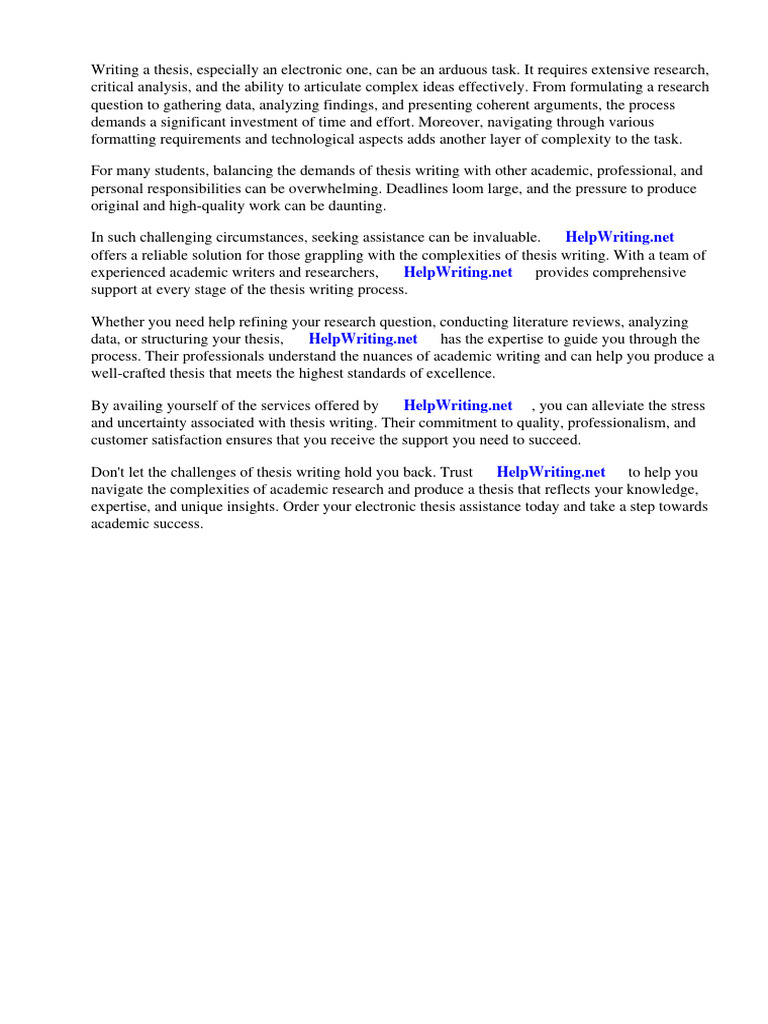 Electronic Thesis | PDF | Thesis | Metadata