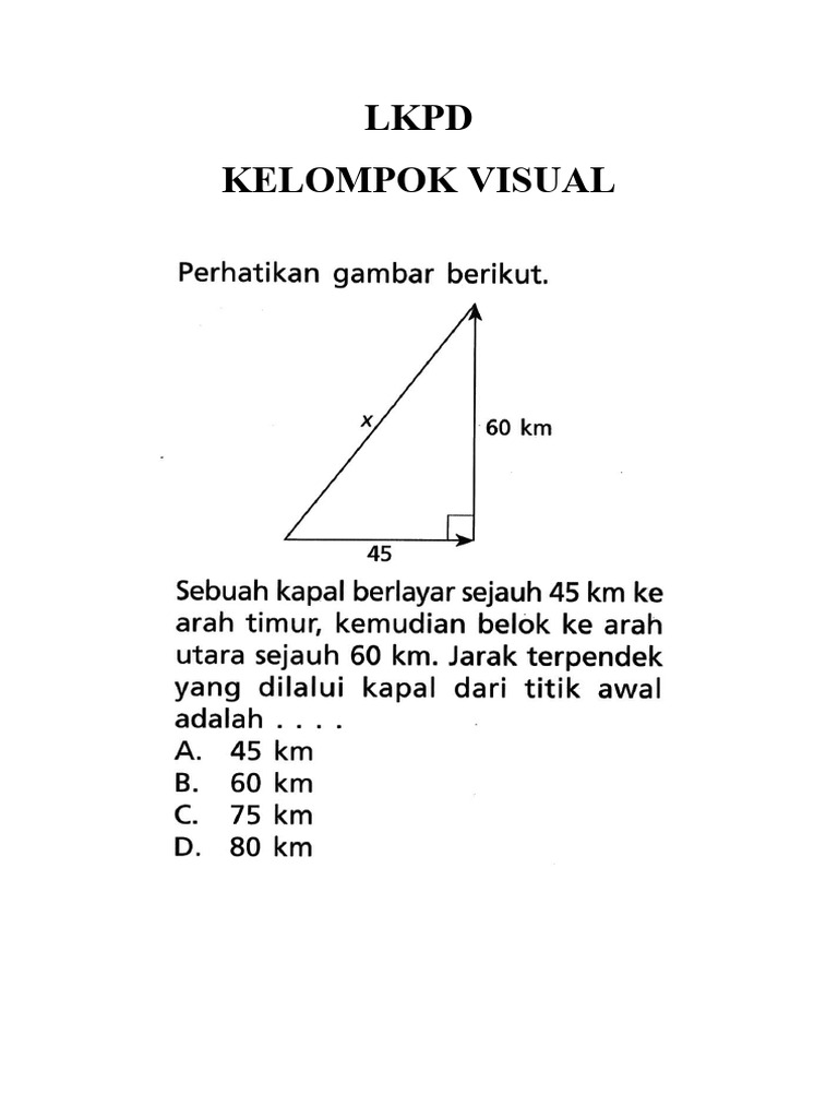 Contoh LKPD Matematika Phytagoras Berdiferensiasi | PDF